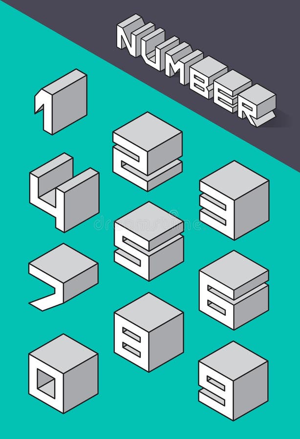 Set of the Isometric Numbers Stock Illustration - Illustration of ...