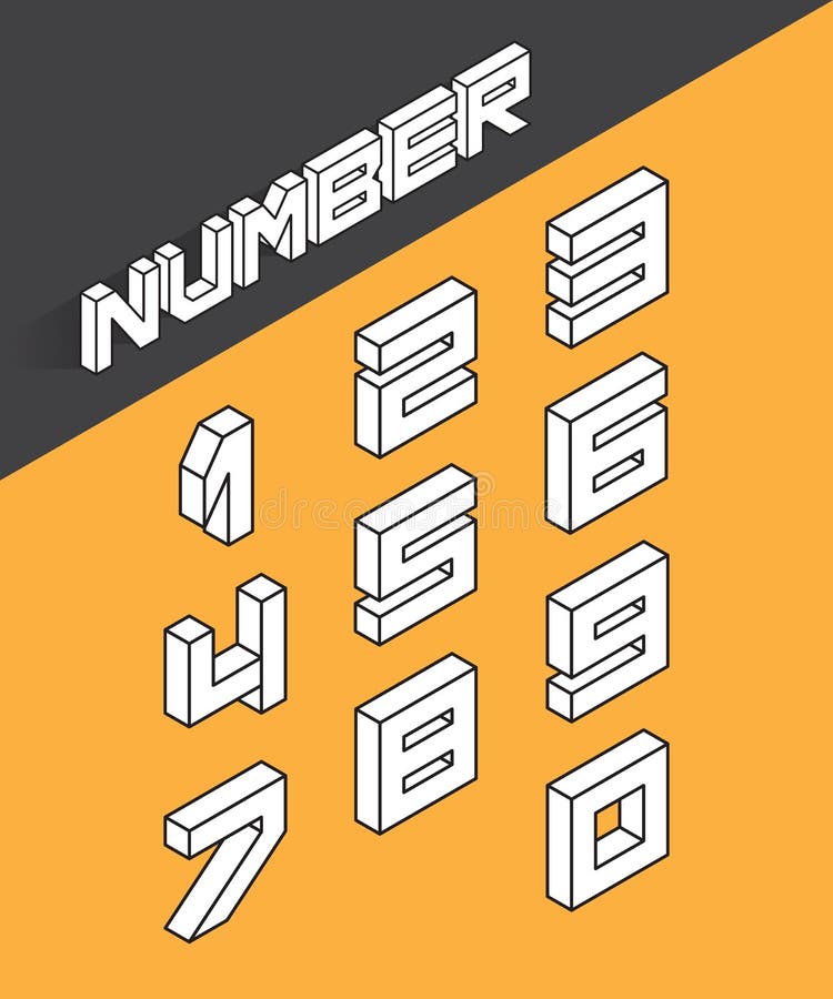 Set of the Isometric Numbers Stock Illustration - Illustration of ...