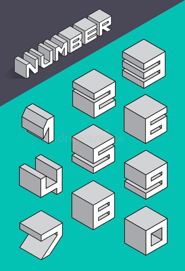 Set of the Isometric Numbers Stock Illustration - Illustration of ...