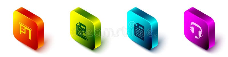 Set Isometric Office Desk, Document with Graph Chart, File Document and ... Set Isometric Office Desk, Document with Graph Chart, File Document and ...