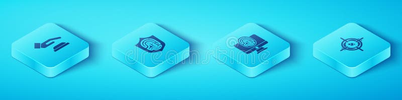 Set Isometric Palm Print Recognition, Fingerprint Shield, Eye Scan and ... Set Isometric Palm Print Recognition, Fingerprint Shield, Eye Scan and ...