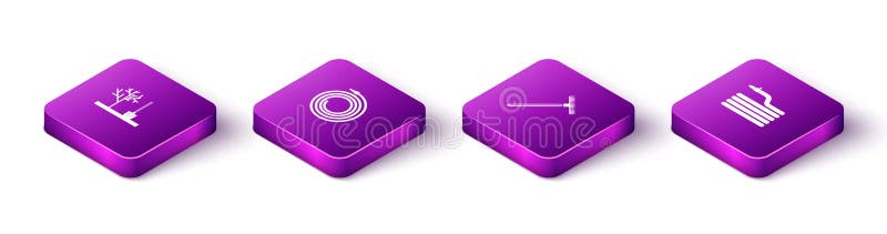 Set Isometric Planting Tree in the Ground, Garden Hose or Fire Hose ...