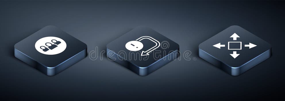 Set Isometric Project Team Base, Many Ways Directional Arrow and Arrow ...