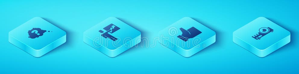 Set Isometric Question Mark, Team Leader, Media Projector and Hand Like ...