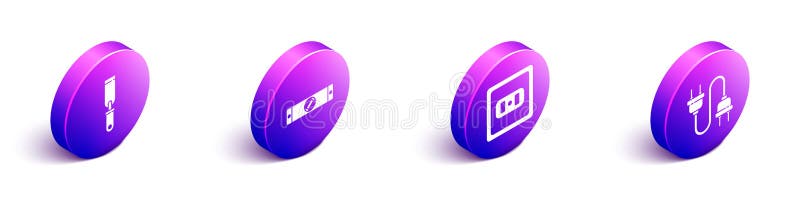 Set Isometric Rasp Metal File, Construction Bubble Level, Electrical ...