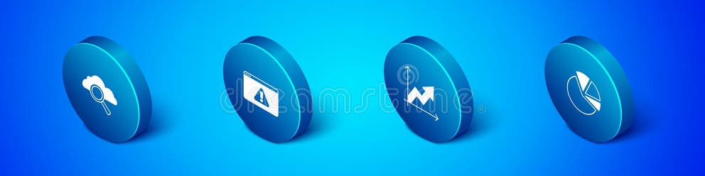 Set Isometric Search Cloud Computing, Financial Growth, Pie Chart Infographic and Browser with ...