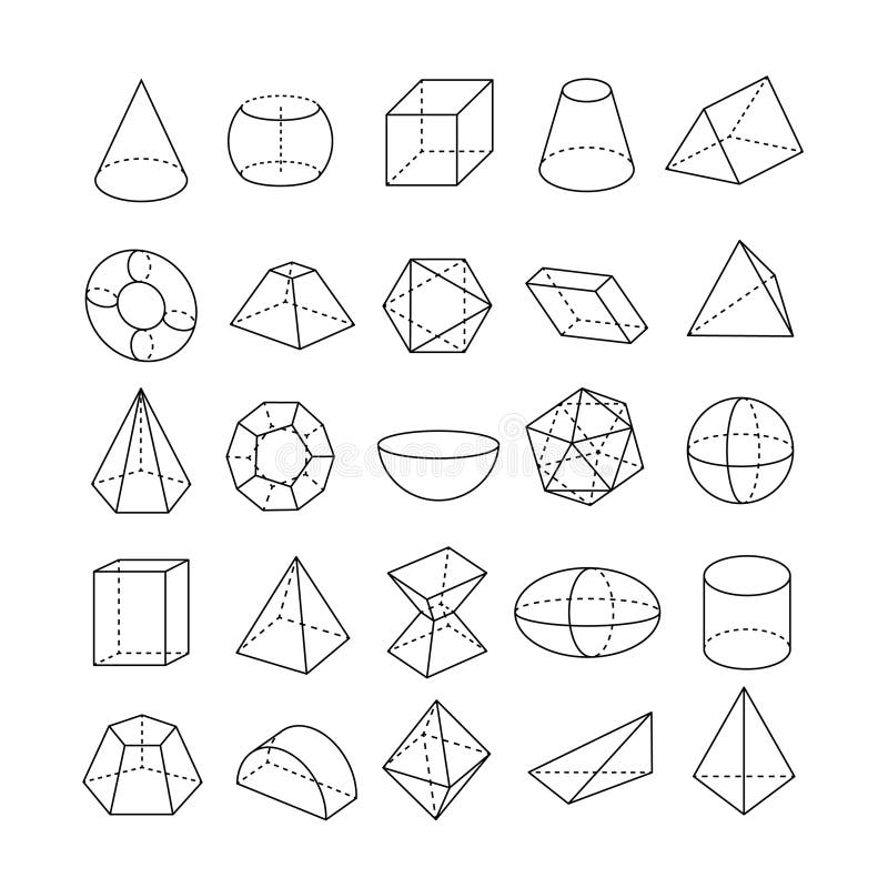 A set of isometric shapes stock illustration. Illustration of minimal ...