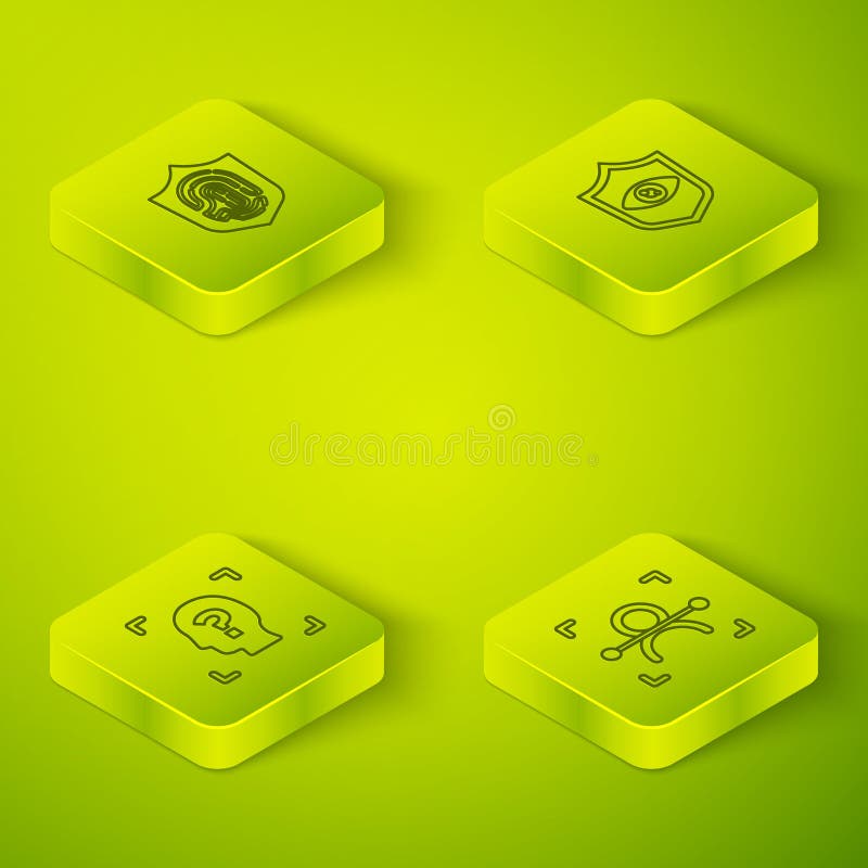 Set Isometric Shield Eye Scan, Face Recognition, and Fingerprint in ... Set Isometric Shield Eye Scan, Face Recognition, and Fingerprint in ...