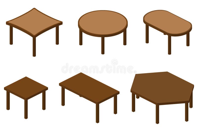 Set of isometric tables stock vector. Illustration of people - 64537570