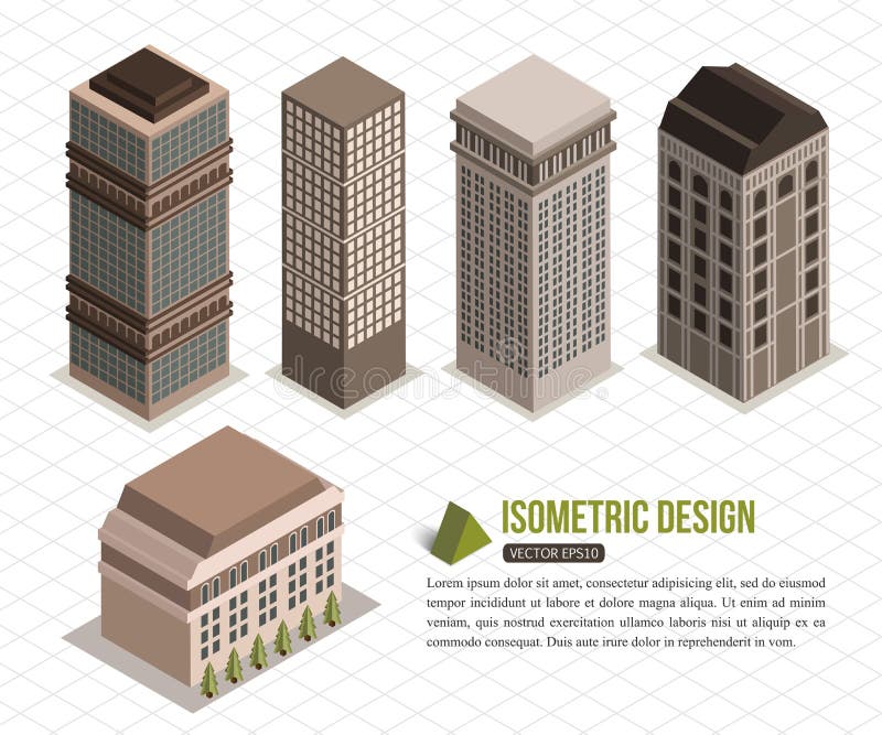 Isometric city pack 1 stock vector. Illustration of cutout - 23331828
