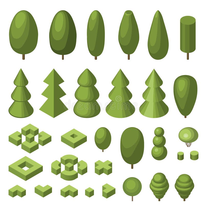 Isometric Pine Trees Stock Illustrations – 283 Isometric Pine Trees ...