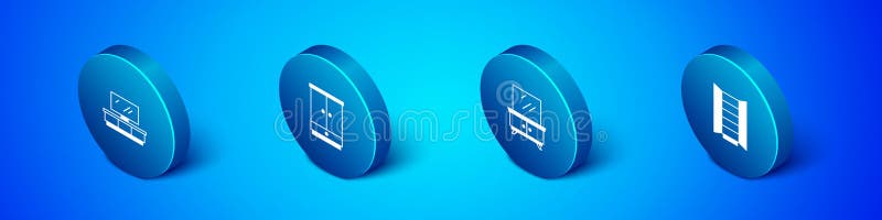 Set Isometric TV Table Stand, Dressing, Wardrobe and Icon. Vector Stock ...