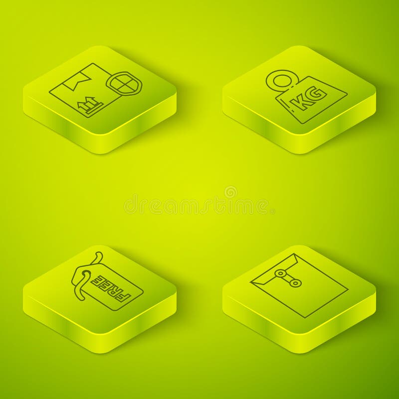 Set Isometric Weight, Price Tag with Free, Envelope and Delivery Pack ...