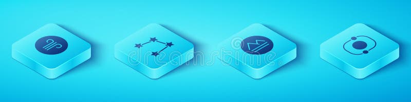 Set Isometric Windy Weather, Star Constellation Zodiac, Solar System ...