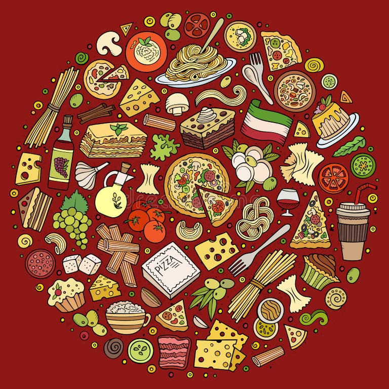 Round Food Symbols Stock Illustrations 3344 Round Food Symbols Stock