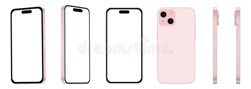 Set of 6 Items from Different Angles, 15 Pink Smartphone Models NEW ...