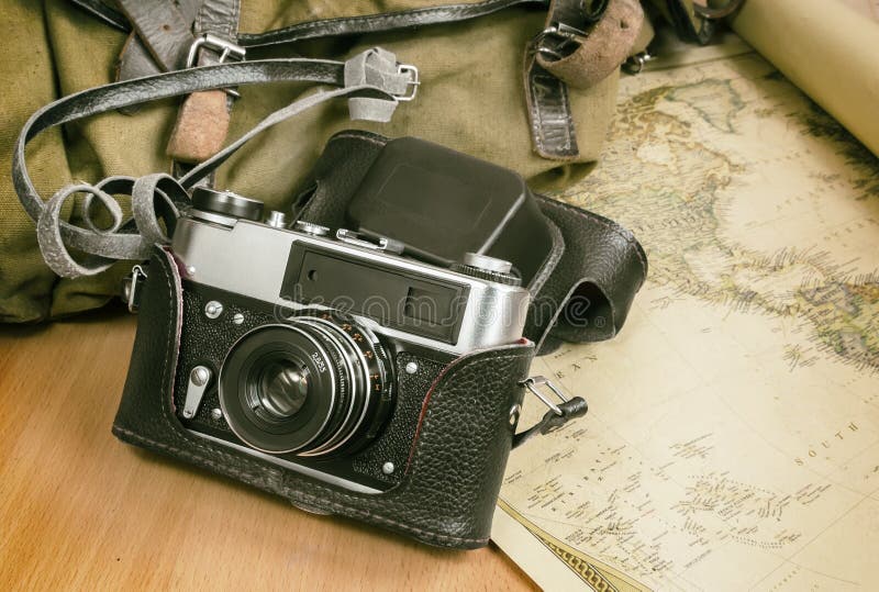 The Set of Items Needed during the Journey. Stock Photo - Image of ...