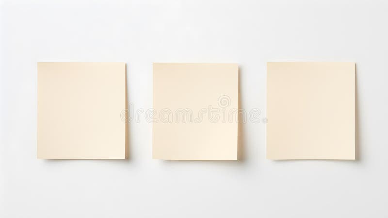 Set of Ivory Square Paper Notes on a White Background. Brainstorming ...