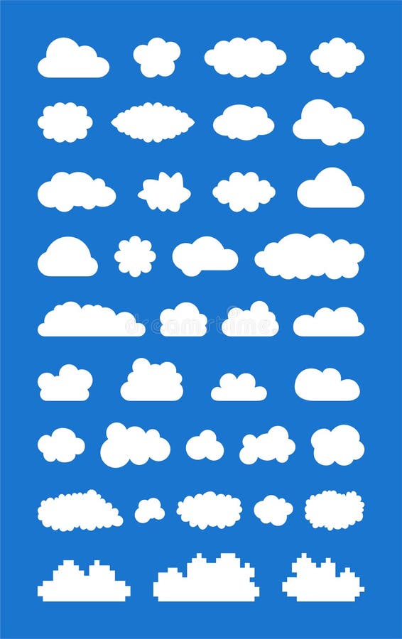 Cloud Icon Set stock vector. Illustration of computing - 35212527