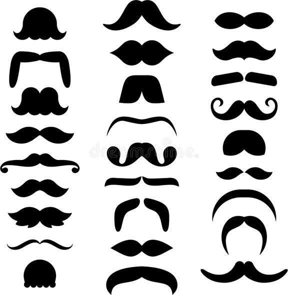 Set of ized Mustaches stock vector. Illustration of collection - 31437312