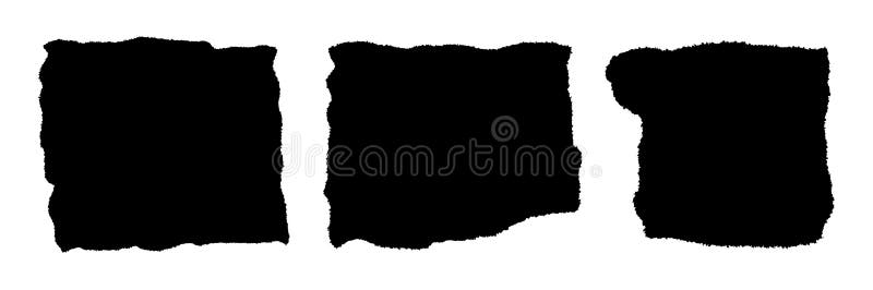 Set of Jagged Edge Rectangle, Torn Paper Different Fragments. Vector ...