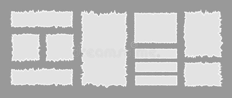 Set of Jagged Rectangle Shapes. Tattered Frame or Text Box with Jagged ...