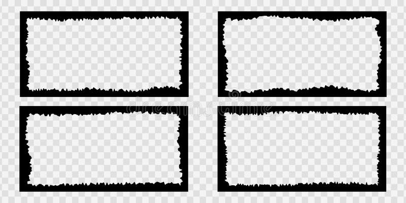 Set of Jagged Rectangular Frames for Collage, Photo, Picture. Sheets of ...