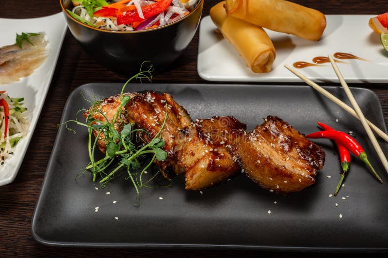 A Set of Japanese Dishes on the Table Stock Image - Image of restaurant ...