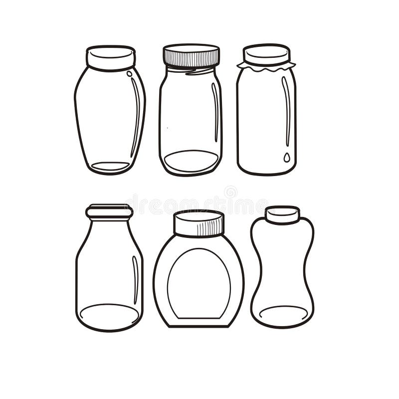 Set of Jars for Cake Design Template Stock Illustration - Illustration ...