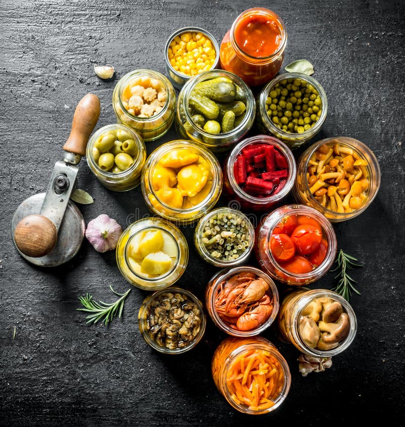Set of Jars of Pickled Food Stock Photo - Image of healthy, autumn ...