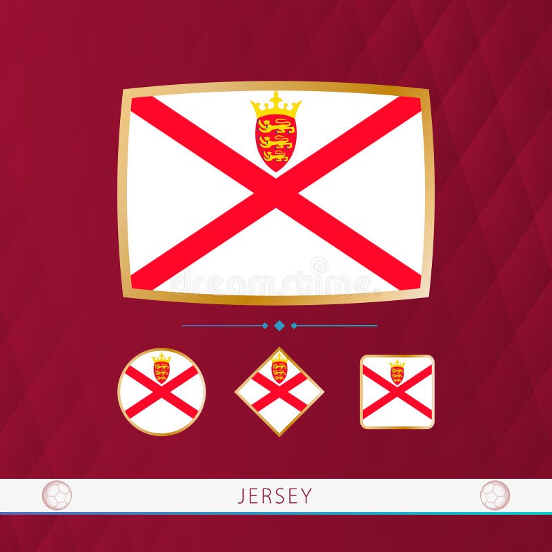 Set of Jersey Flags with Gold Frame for Use at Sporting Events on a ...