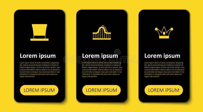 Set Jester Hat with Bells, Roller Coaster and Cylinder. Business ...