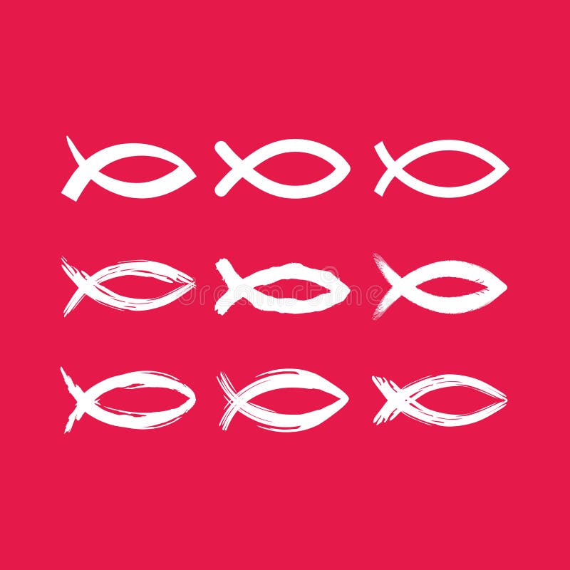 Set of Jesus Fish Symbols and Logo. Stock Vector - Illustration of ... Set of Jesus Fish Symbols and Logo. Stock Vector - Illustration of ...