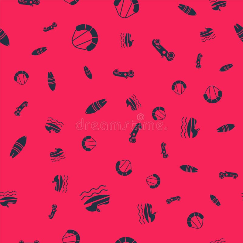 Set Jet Ski, Parachute, Surfboard and Vintage Sport Racing Car on ...