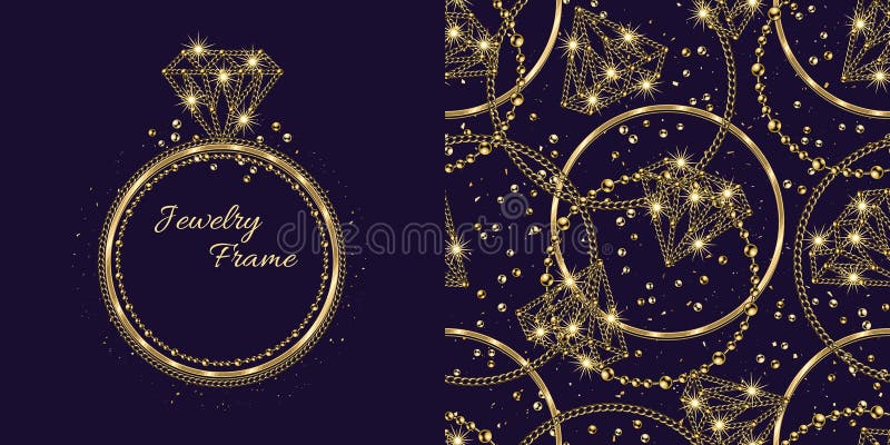 Set of Jewelry Pattern, Frame in the Shape of Ring Stock Vector ...