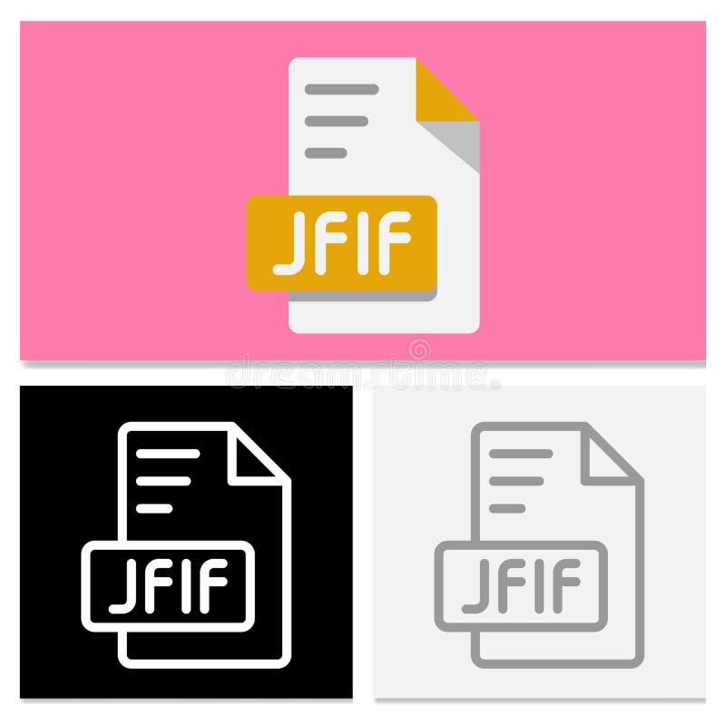 Set Jfif Document File Format. Flat Format File Icon in a Minimalist ...