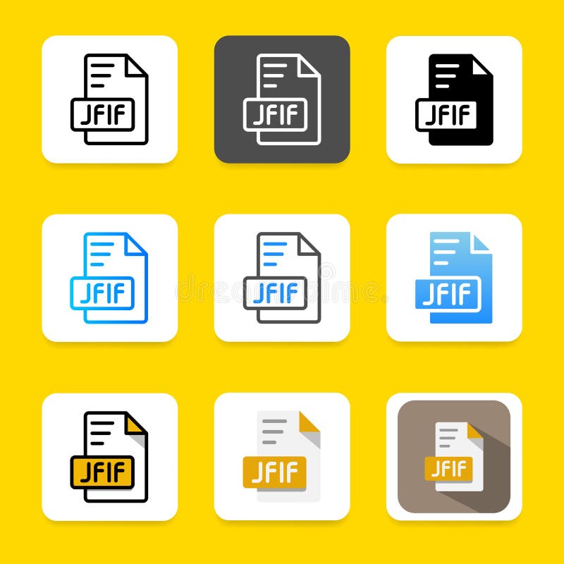 Set Jfif Document Icons. Can Be Used for Websites, UI and Interface ...