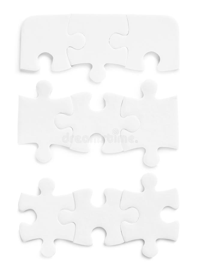 Set with Jigsaw Puzzle Pieces on White Background Stock Image - Image ...