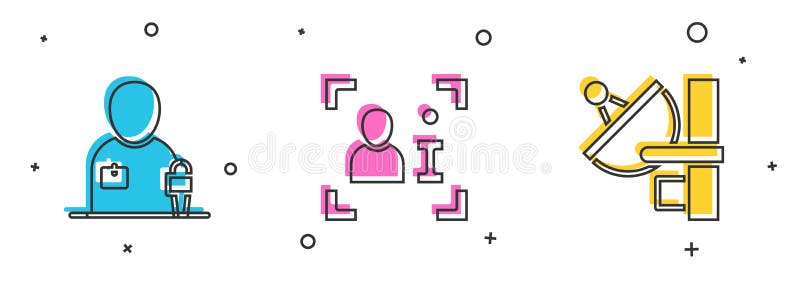 Set Journalist News, Television Report and Radar Icon. Vector Stock ...