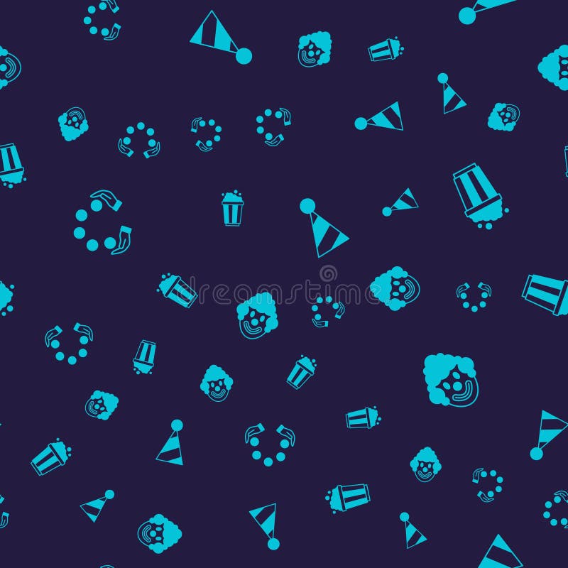 Set Juggling Ball, Popcorn Cardboard Box, Party Hat and Clown Head on ...