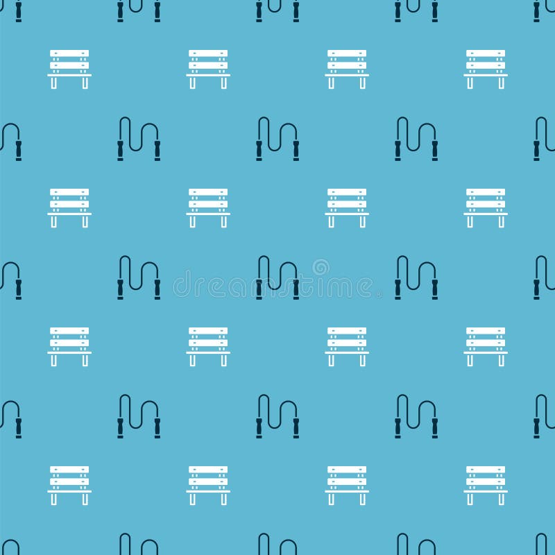 Set Jump Rope and Bench on Seamless Pattern. Vector Stock Vector ...