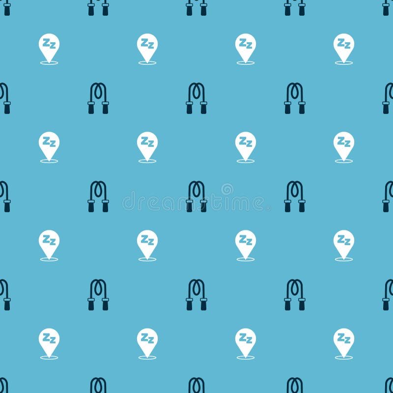 Set Jump Rope and Sleepy on Seamless Pattern. Vector Stock Vector ...