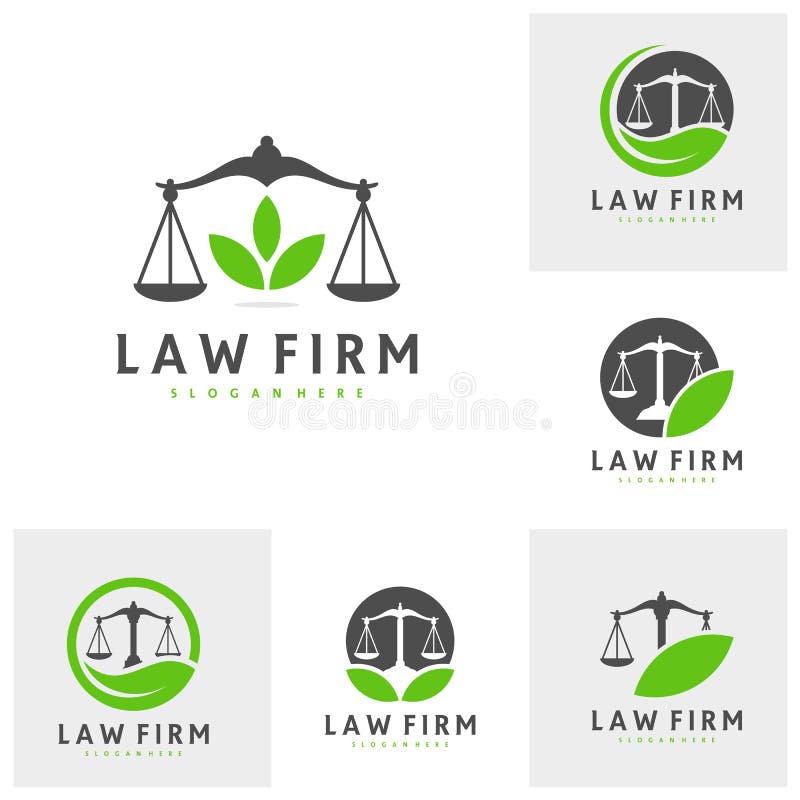 Set of Justice Leaf Logo Vector Template, Creative Law Firm Logo Design ...