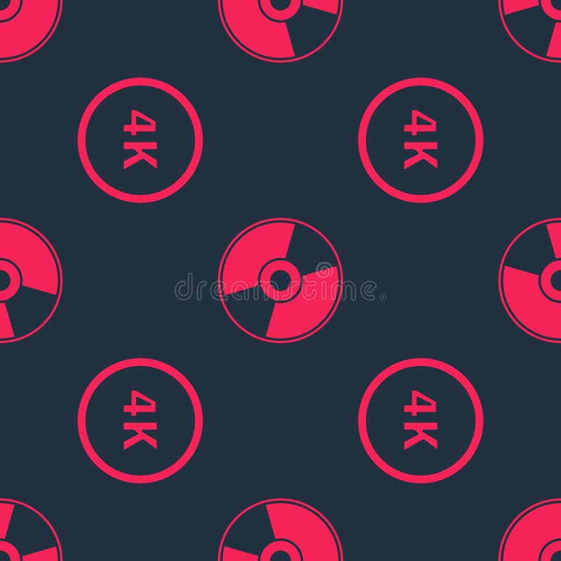 Set 4k Ultra HD and CD or DVD Disk on Seamless Pattern. Vector Stock ...