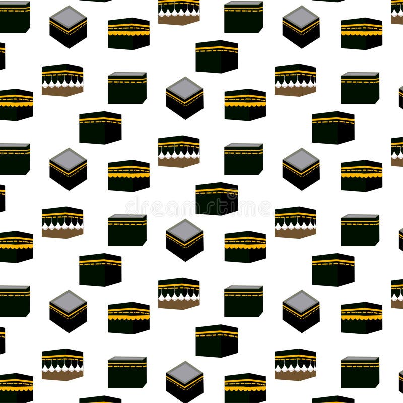 Set of Kaaba Illustration Seamless Pattern Stock Vector - Illustration ...