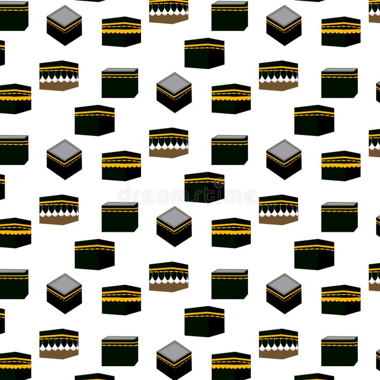 Set of Kaaba Illustration Seamless Pattern Stock Vector - Illustration ...