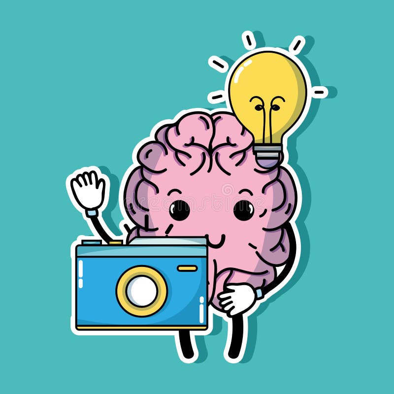 Set Kawaii Brain with Knowledge Education Stock Vector - Illustration ...