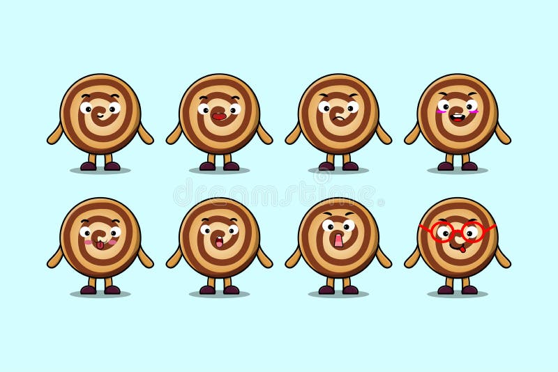 Set Kawaii Cookies Cartoon Character Expressions Stock Vector ...