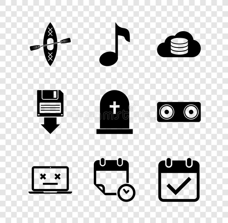 Set Kayak and Paddle, Music Note, Tone, Cloud Database, Dead Laptop ... Set Kayak and Paddle, Music Note, Tone, Cloud Database, Dead Laptop ...