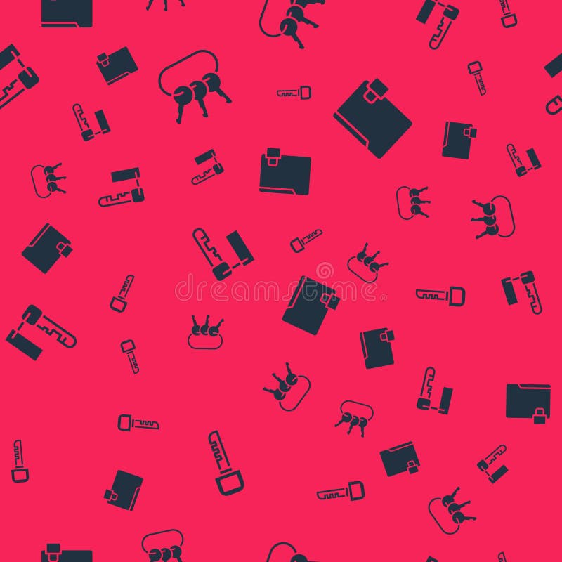 Set Key, Bunch of Keys, Marked and Folder and Lock on Seamless Pattern ...